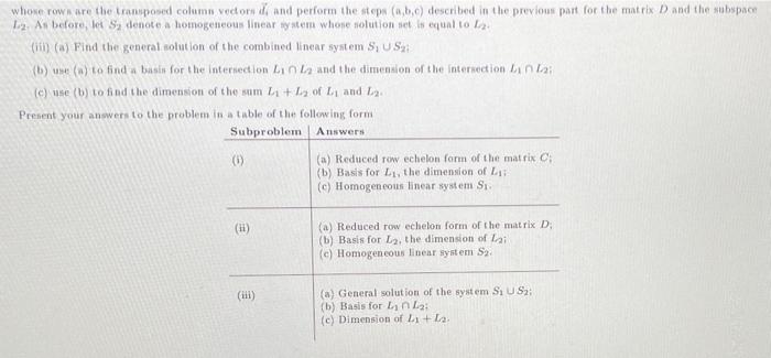 Solved 5. (Representing Subspaces As Solutions Sets of | Chegg.com