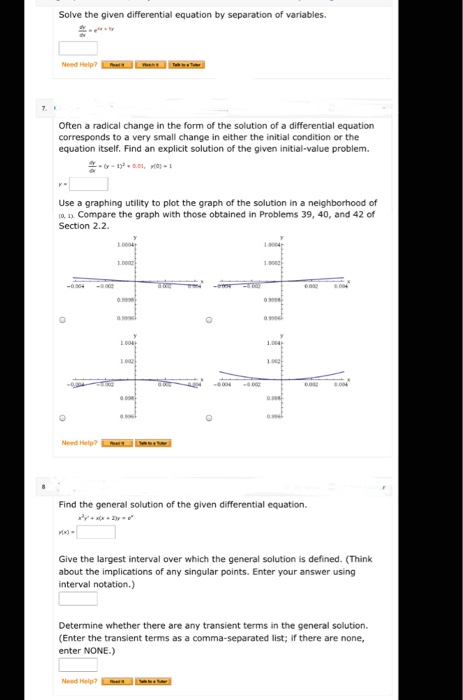Solved Solve the given differential equation by separation | Chegg.com