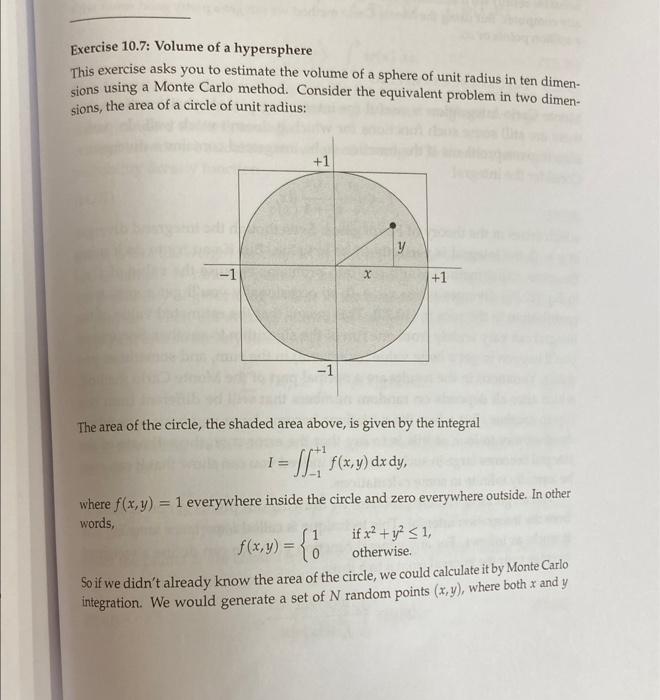 Solved Exercise 10.7: Volume of a hypersphere This exercise | Chegg.com