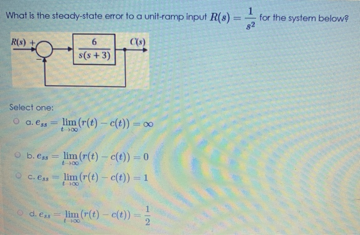 Solved 1 What is the steady-state error to a unit-ramp input | Chegg.com