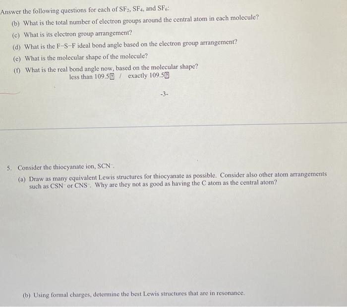 Solved Answer the following questions for each of SF2. SF4, | Chegg.com