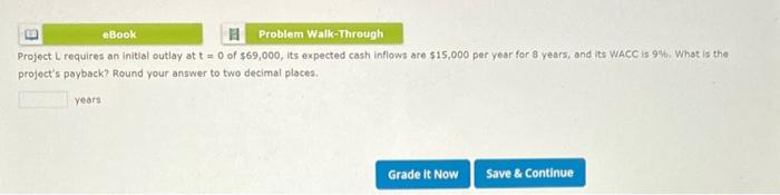 Solved eBook H Problem Walk-Through Project L requires an | Chegg.com