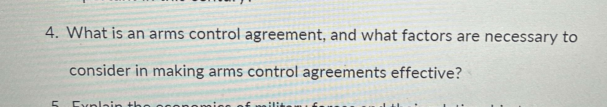 Solved What is an arms control agreement, and what factors | Chegg.com