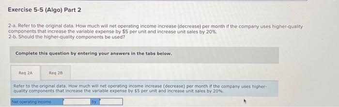 Solved Required information Exercise 5-5 (Algo) Changes in | Chegg.com