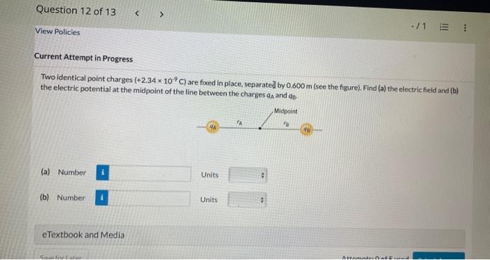 Solved Two identical point charges (+2.34×10−9C ) are fixed | Chegg.com