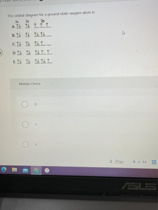 Solved The orbital diagram for a ground state oxygen atom is | Chegg.com