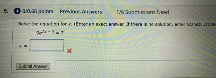 Solved 9. 0/0.66 points Previous Answers 1/6 Submissions | Chegg.com Solved 9. 0/0.66 points Previous Answers 1/6 Submissions | Chegg.com