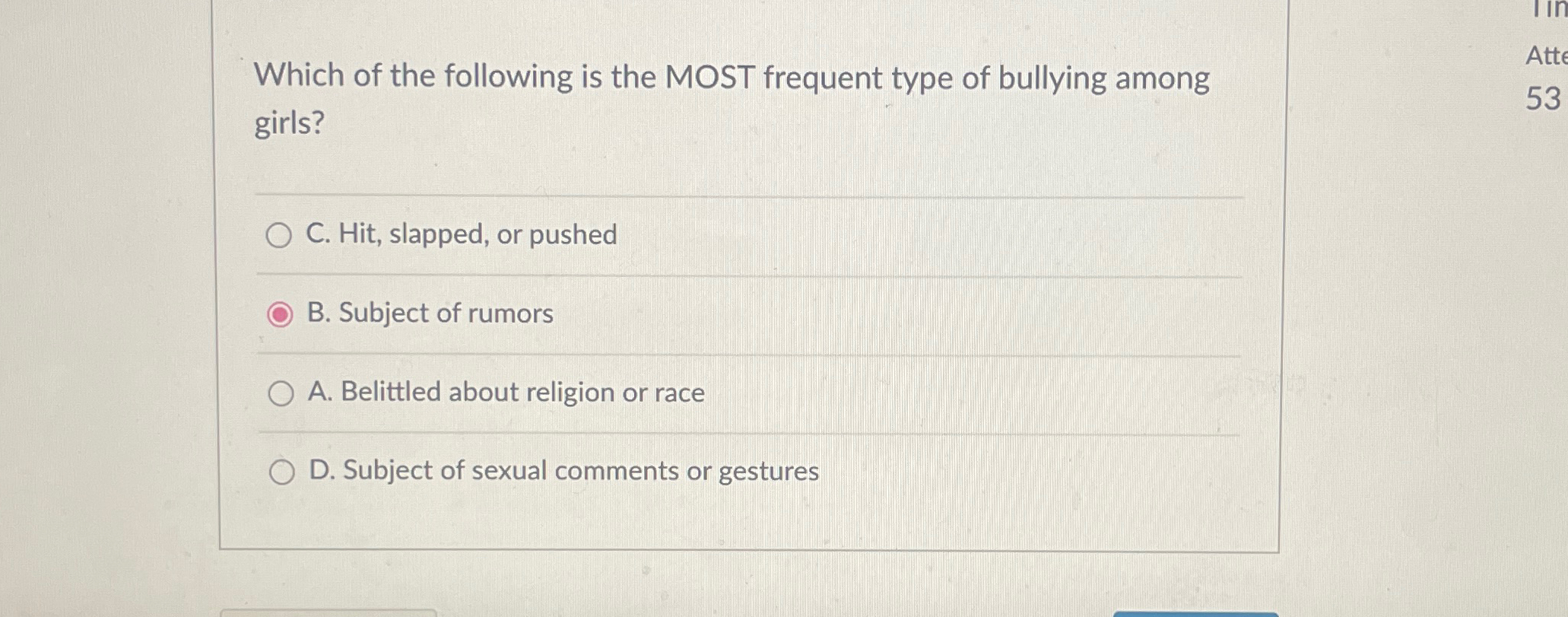 Solved Which of the following is the MOST frequent type of | Chegg.com