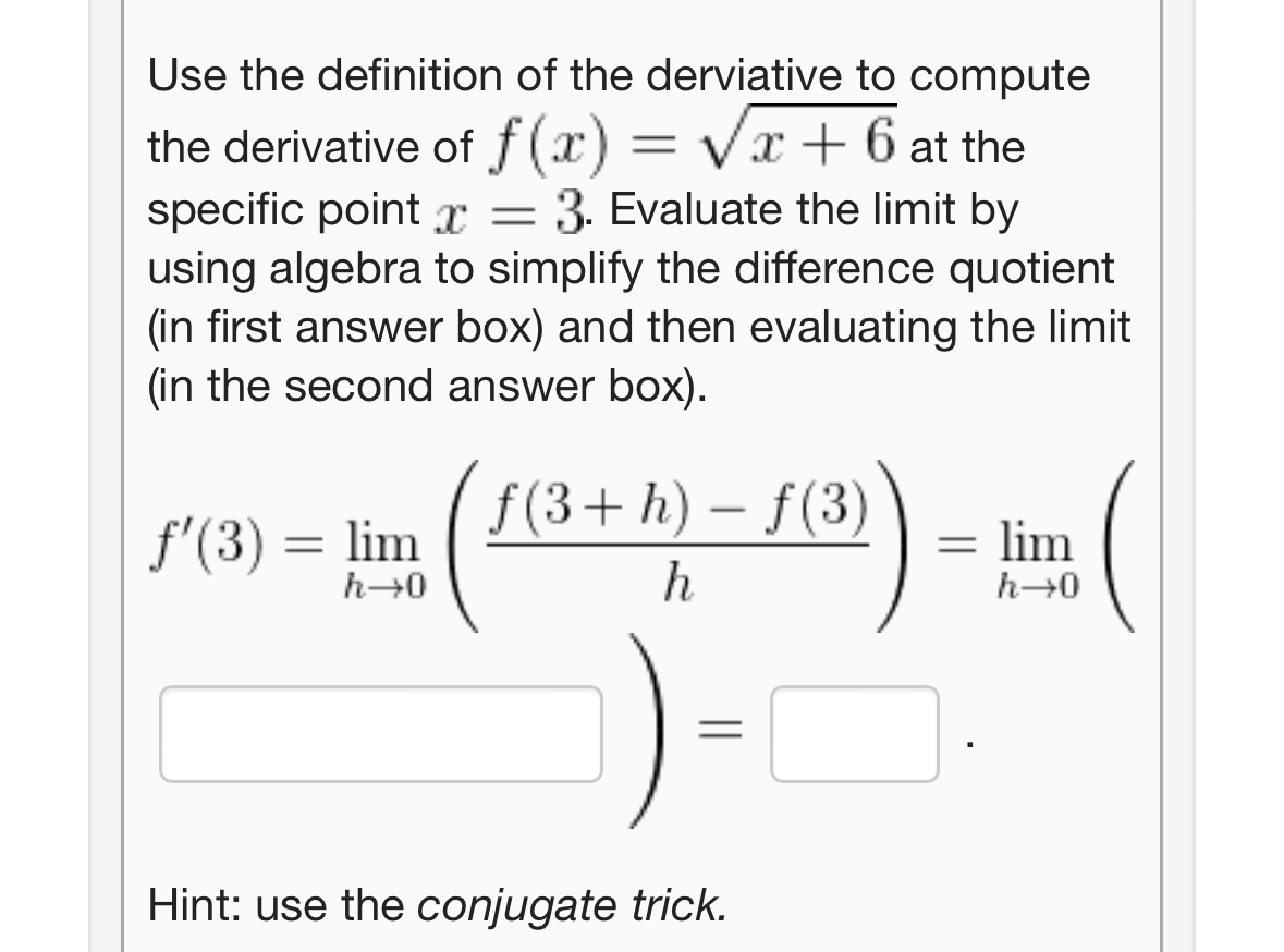 Solved Use the definition of the derviative to compute the | Chegg.com