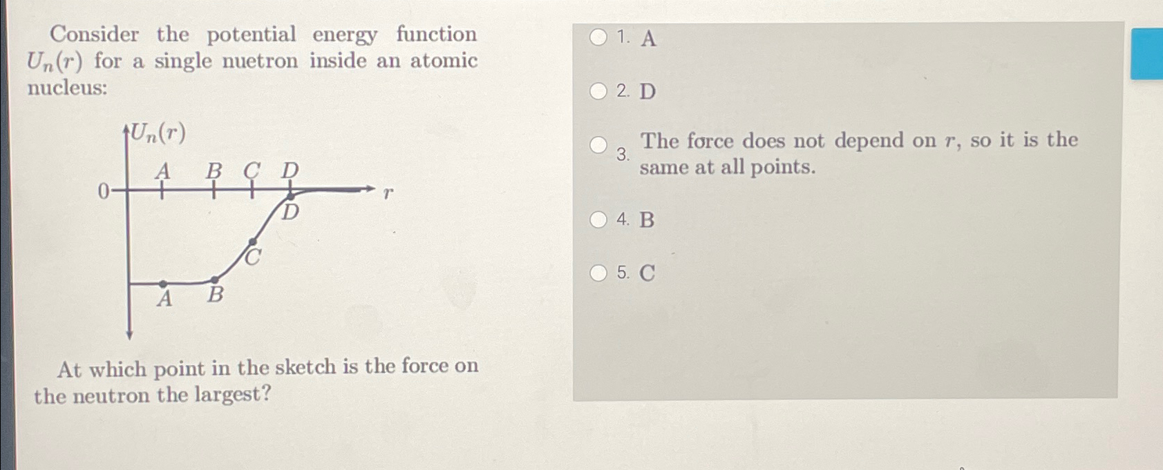 Solved Consider the potential energy function Un(r) ﻿for a | Chegg.com