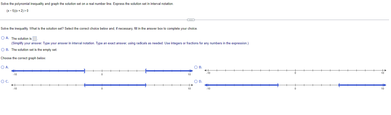 Solved Solve the polynomial inequality and graph the | Chegg.com