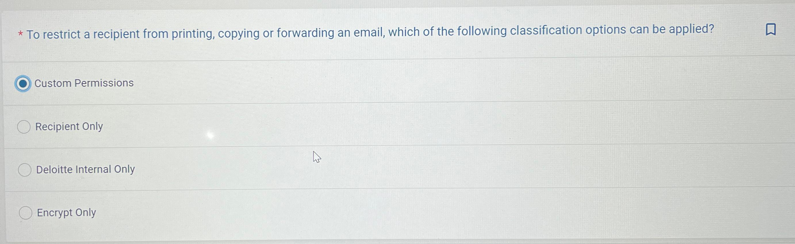 Solved To restrict a recipient from printing, copying or | Chegg.com