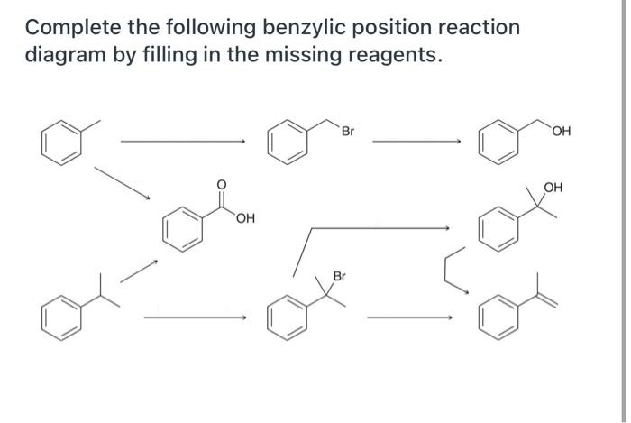 Solved Complete the following benzylic position reaction | Chegg.com