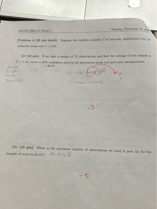 Problem 4 (20 pts total): Suppose the random variable | Chegg.com
