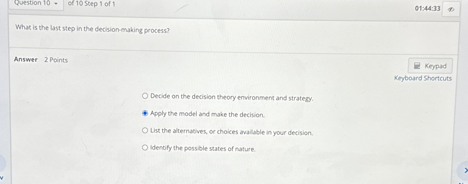 Solved of 10 ﻿Step 1 ﻿of 101:44:33What is the last step in | Chegg.com
