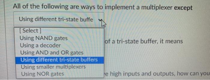 Solved All of the following are ways to implement a | Chegg.com