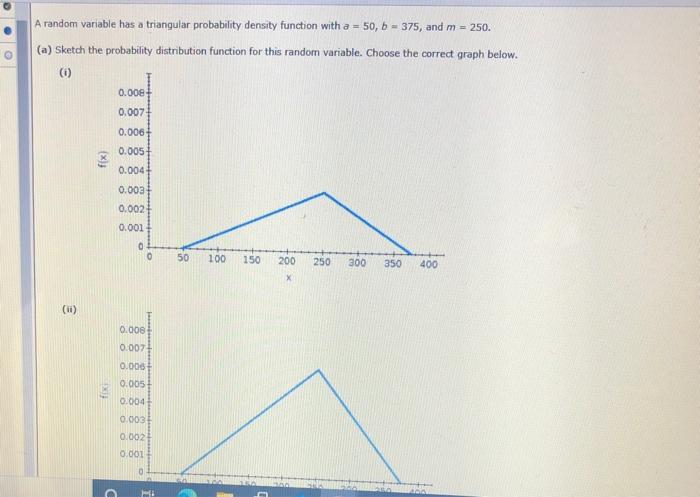 Solved a random variable has a triangle probability density | Chegg.com