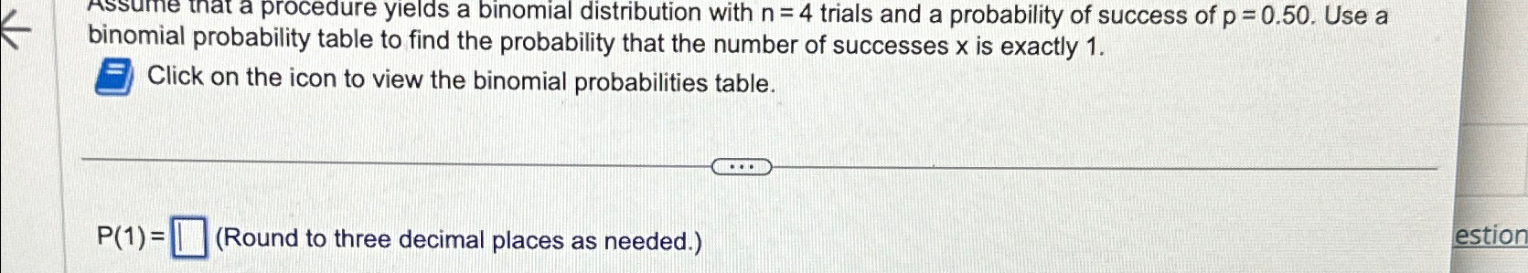 Solved a binomial probability table to find the probability | Chegg.com