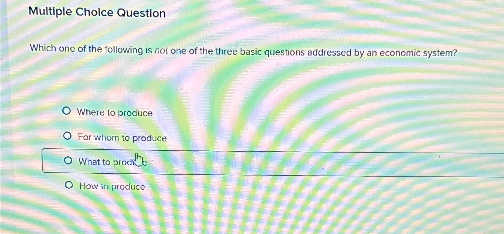 Solved Multiple Choice QuestionWhich one of the following is | Chegg.com