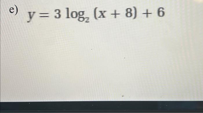 Solved y=3log2(x+8)+6 | Chegg.com