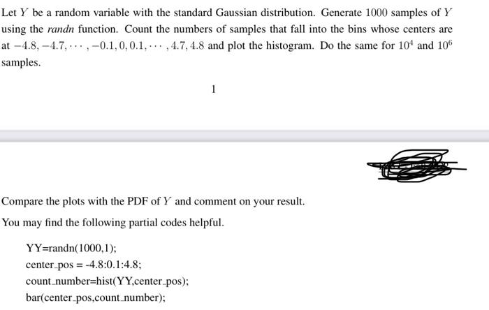 Solved Let Y be a random variable with the standard Gaussian | Chegg.com