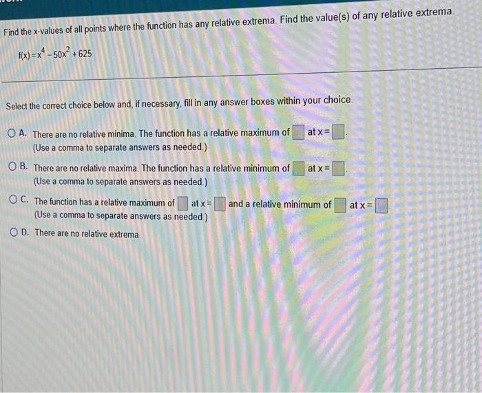 Solved Find the x-values of all points where the function | Chegg.com