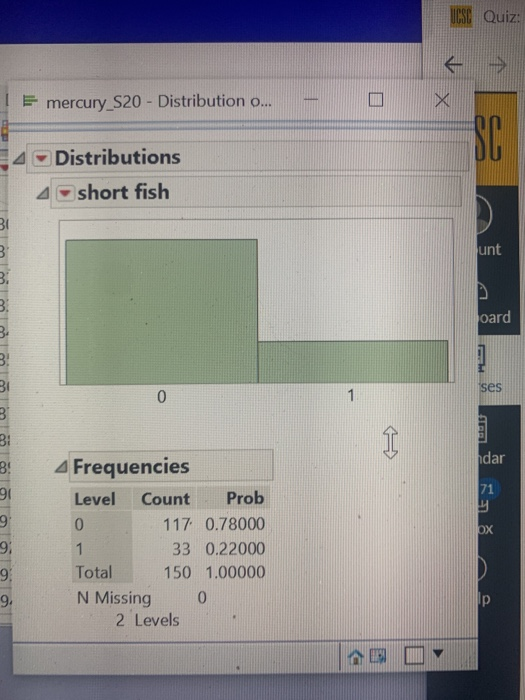 Solved UCSC Quiz: - E mercury_S20 - Distribution o... SC | Chegg.com
