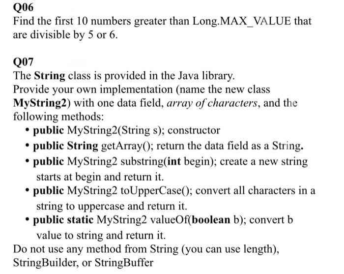 Solved Q06 Find The First 10 Numbers Greater Than Chegg