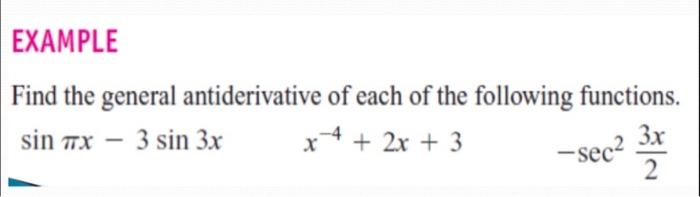 Solved Find the general antiderivative of each of the | Chegg.com