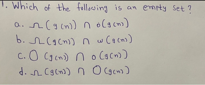 Solved which of the following is an empty set?this question | Chegg.com