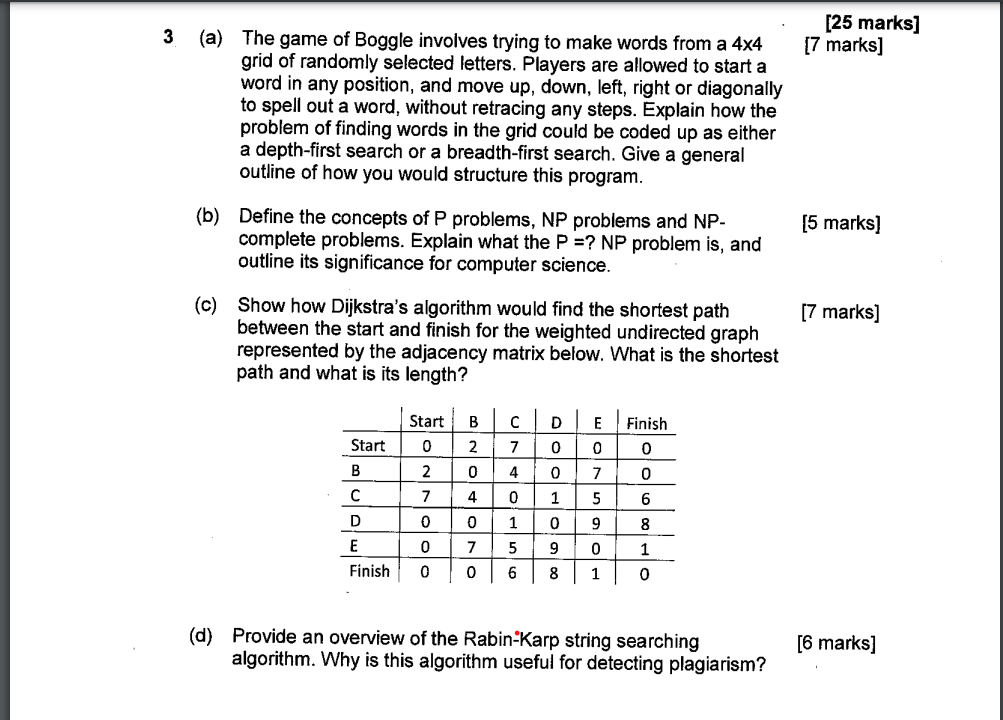 Solved (a) ﻿The game of Boggle involves trying to make words | Chegg.com
