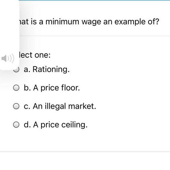 Solved hat is a minimum wage an example of? lect one: : a. | Chegg.com