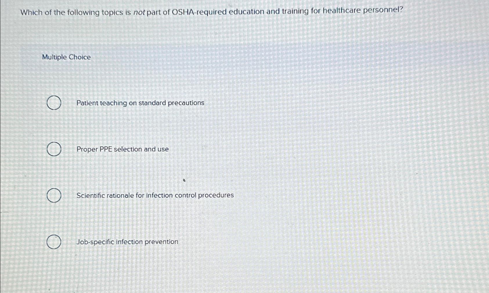 Solved Which of the following topics is not part of | Chegg.com