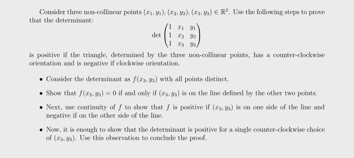 Solved Consider three non-collinear points | Chegg.com