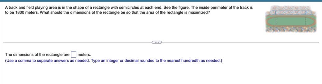 Solved A track and field playing area is in the shape of a | Chegg.com