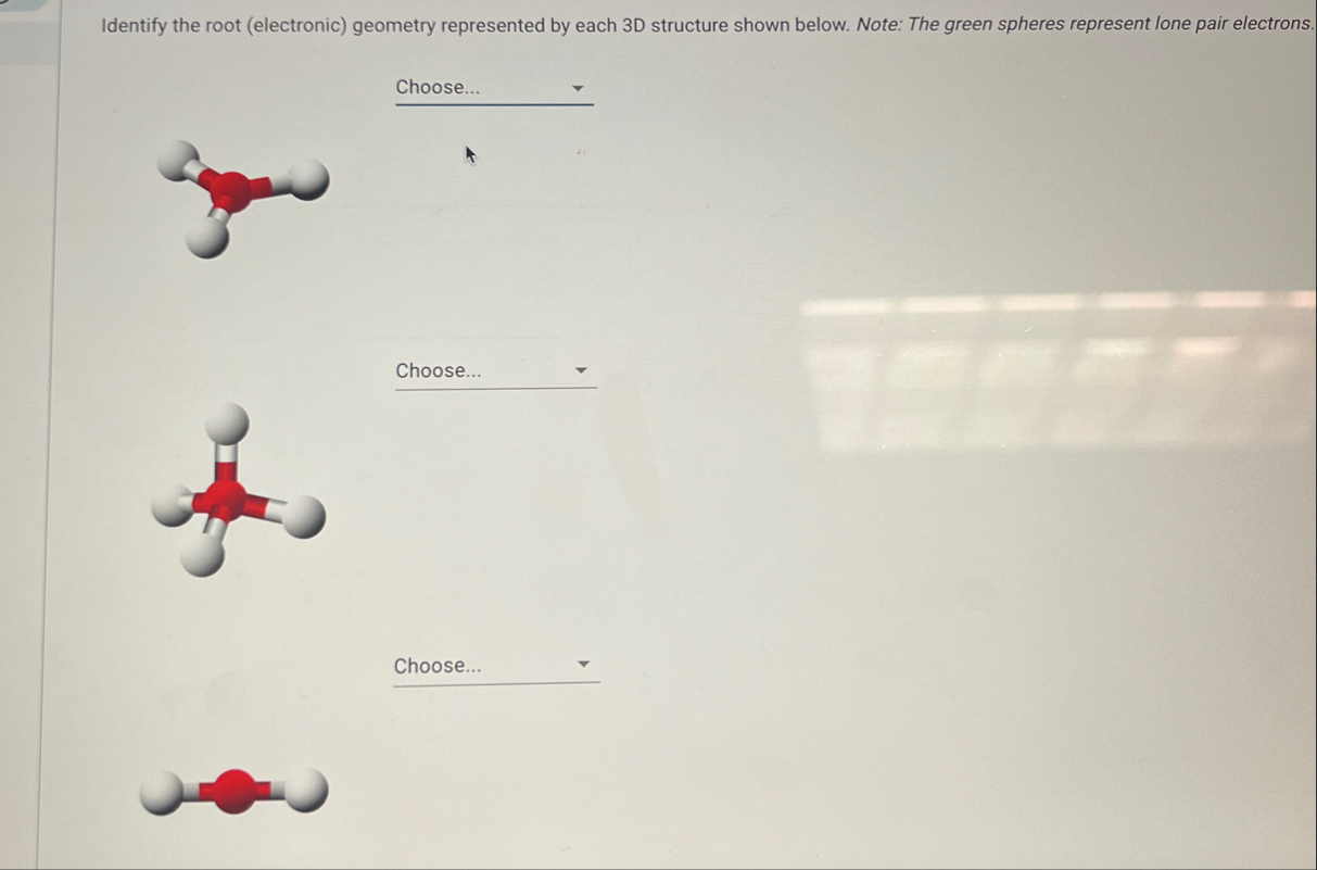 Solved Identify the root (electronic) ﻿geometry represented | Chegg.com