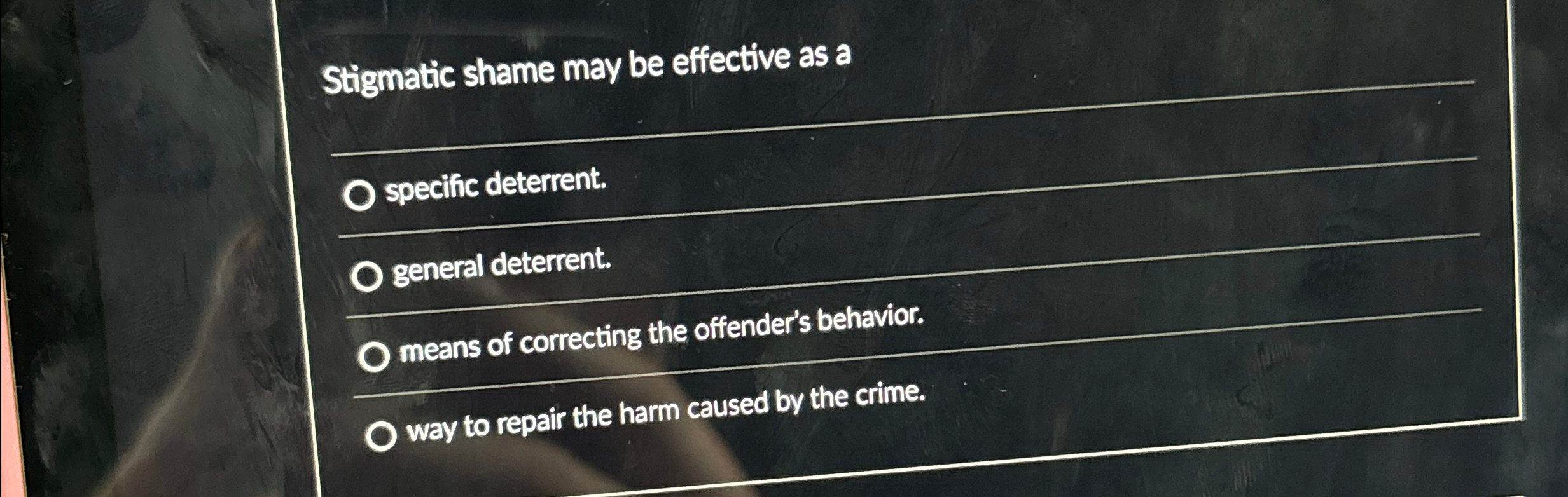 Solved Stigmatic shame may be effective as a q,specific | Chegg.com