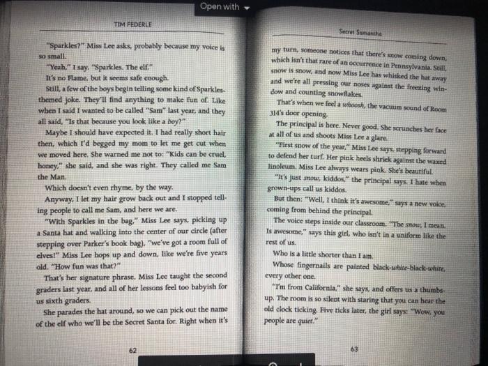 i have to read short story Secret Samantha by Tim | Chegg.com