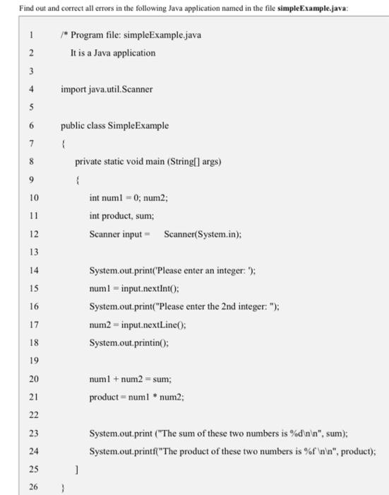 Solved wFind out and correct all errors in the following | Chegg.com
