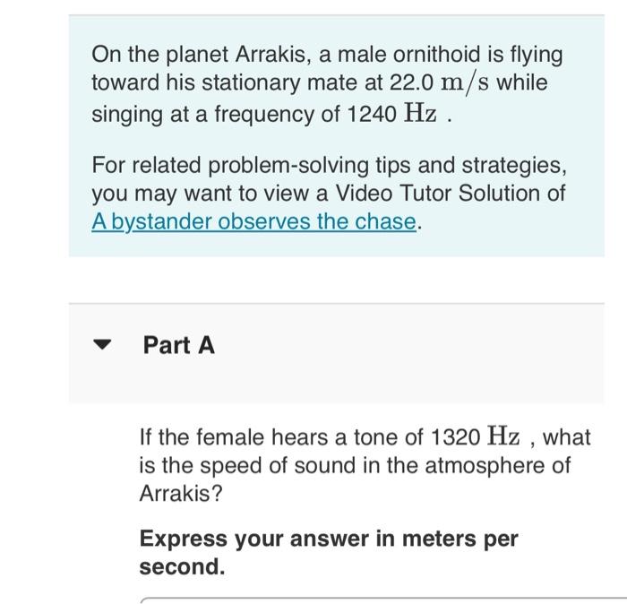 Solved On the planet Arrakis, a male ornithoid is flying | Chegg.com