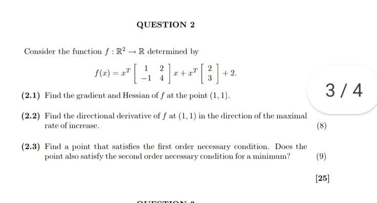 Solved QUESTION 2Consider the function f:R2→R ﻿determined | Chegg.com