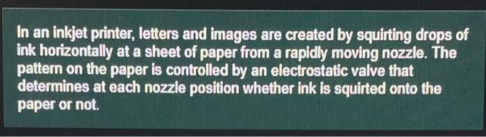 Solved In an inkjet printer, letters and images are created | Chegg.com
