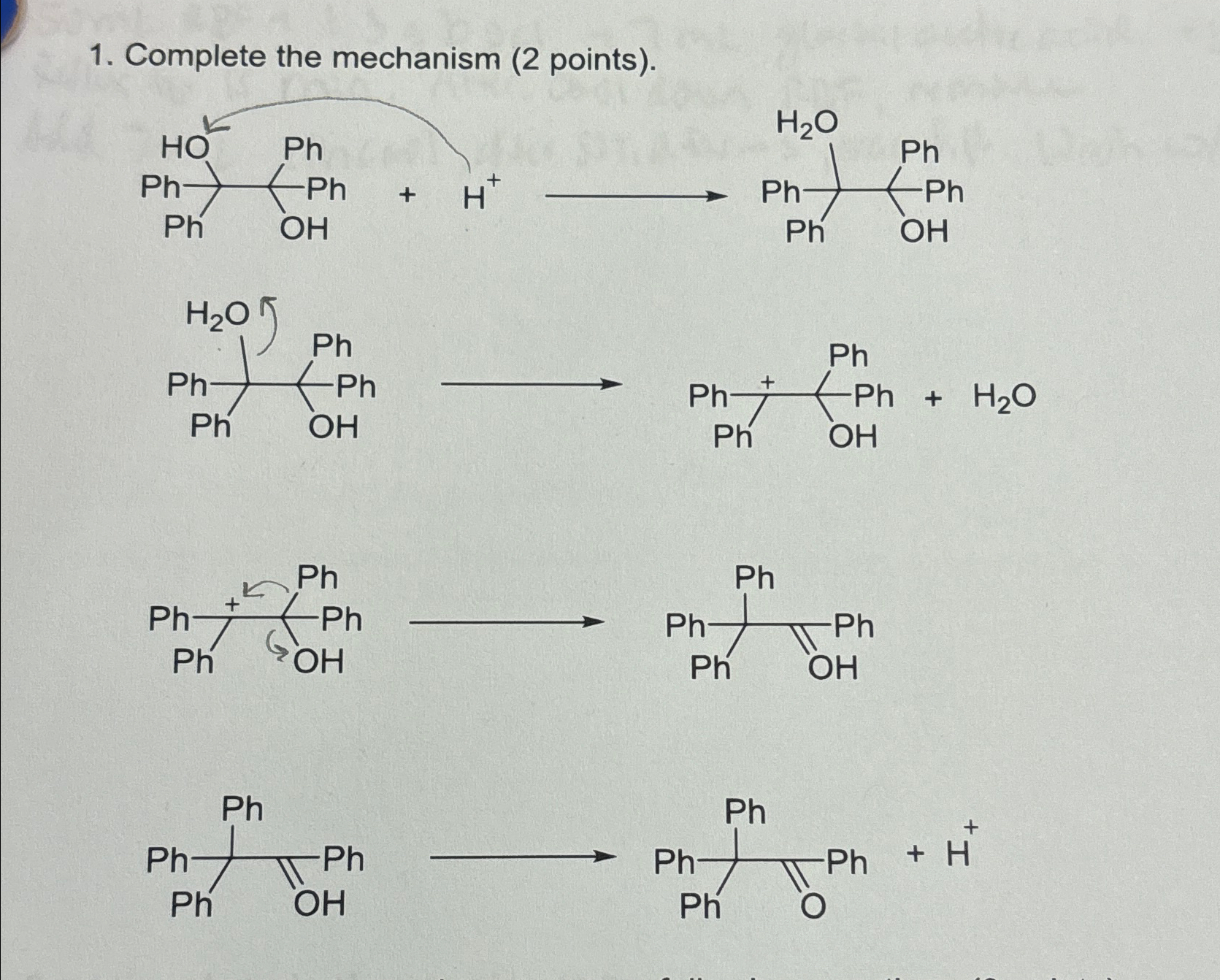 Solved Complete the mechanism (2 ﻿points). | Chegg.com