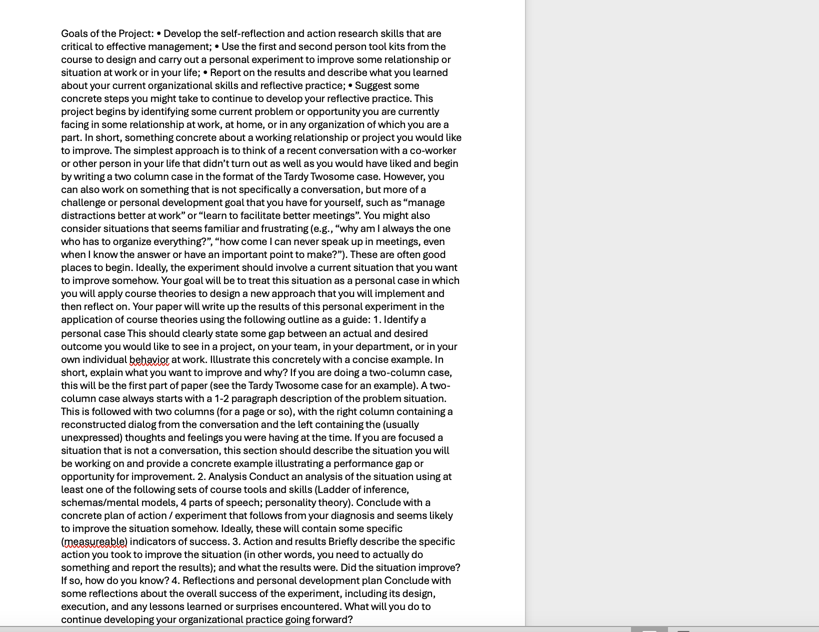 Solved Goals of the Project:Develop the self-reflection and | Chegg.com
