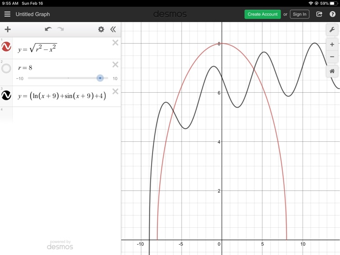 Solved 9:55 AM Sun Feb 16 @ 59% = Untitled Graph desmos | Chegg.com