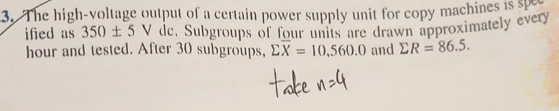 Solved The high-voltage output of a certain power supply | Chegg.com