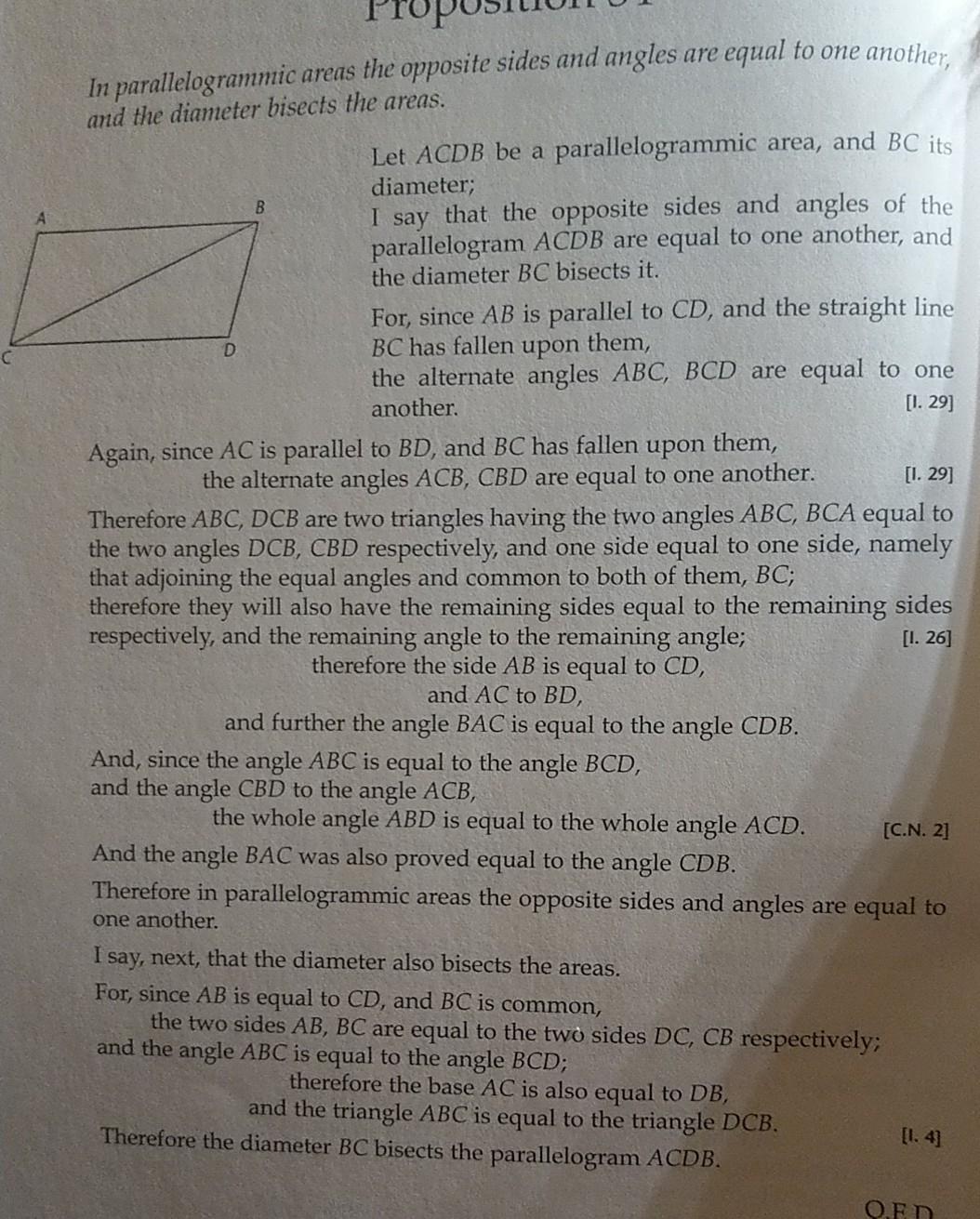 Solved 16 1. Euclid's Geometry 1.4 A rhombus is a figure | Chegg.com