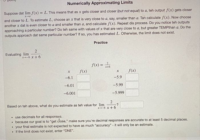 Solved Analytic approach to taking limits Suppose dat lim | Chegg.com