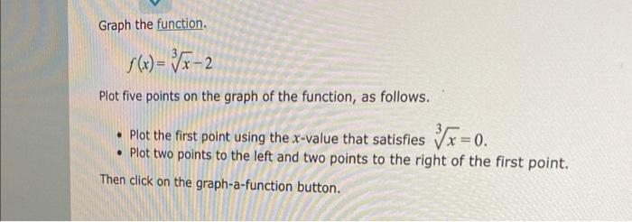 Solved Graph The Function Fx3x−2 Plot Five Points On The 9495