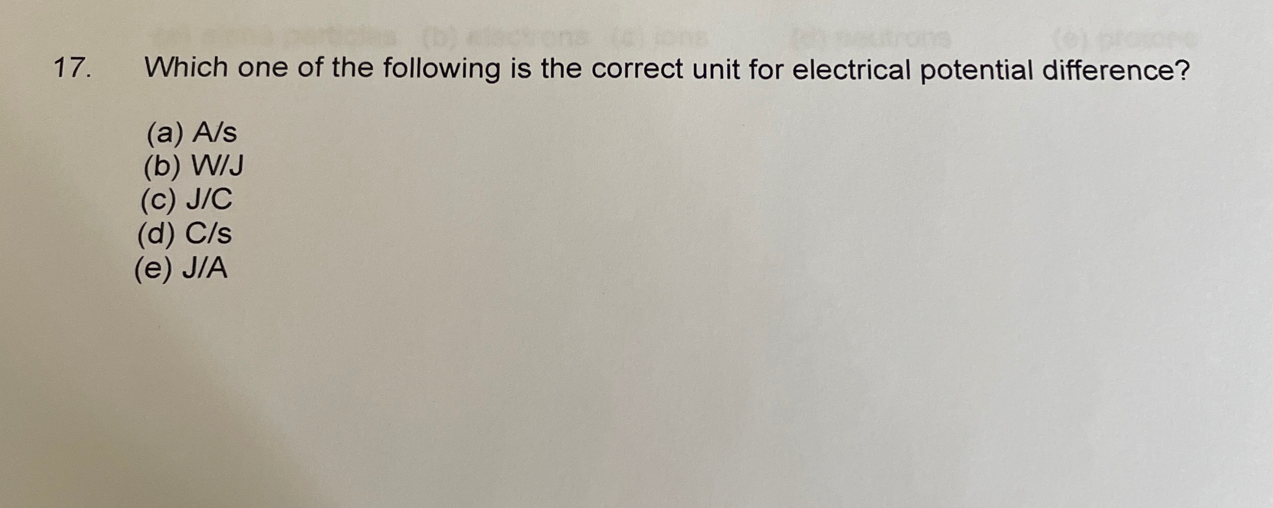 Solved Which one of the following is the correct unit for | Chegg.com